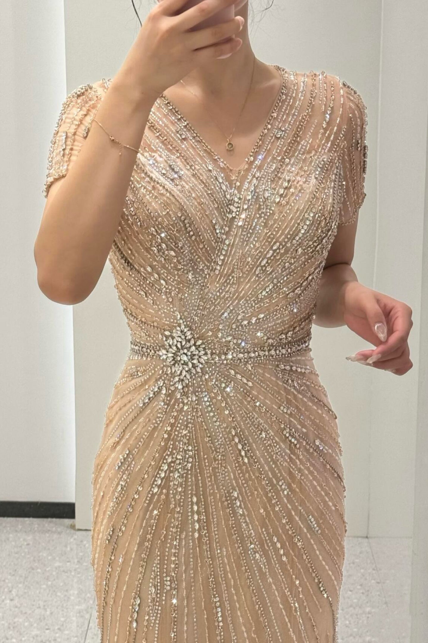M Tiara Beaded Gold Gown – GlamEdge Dress & Gown