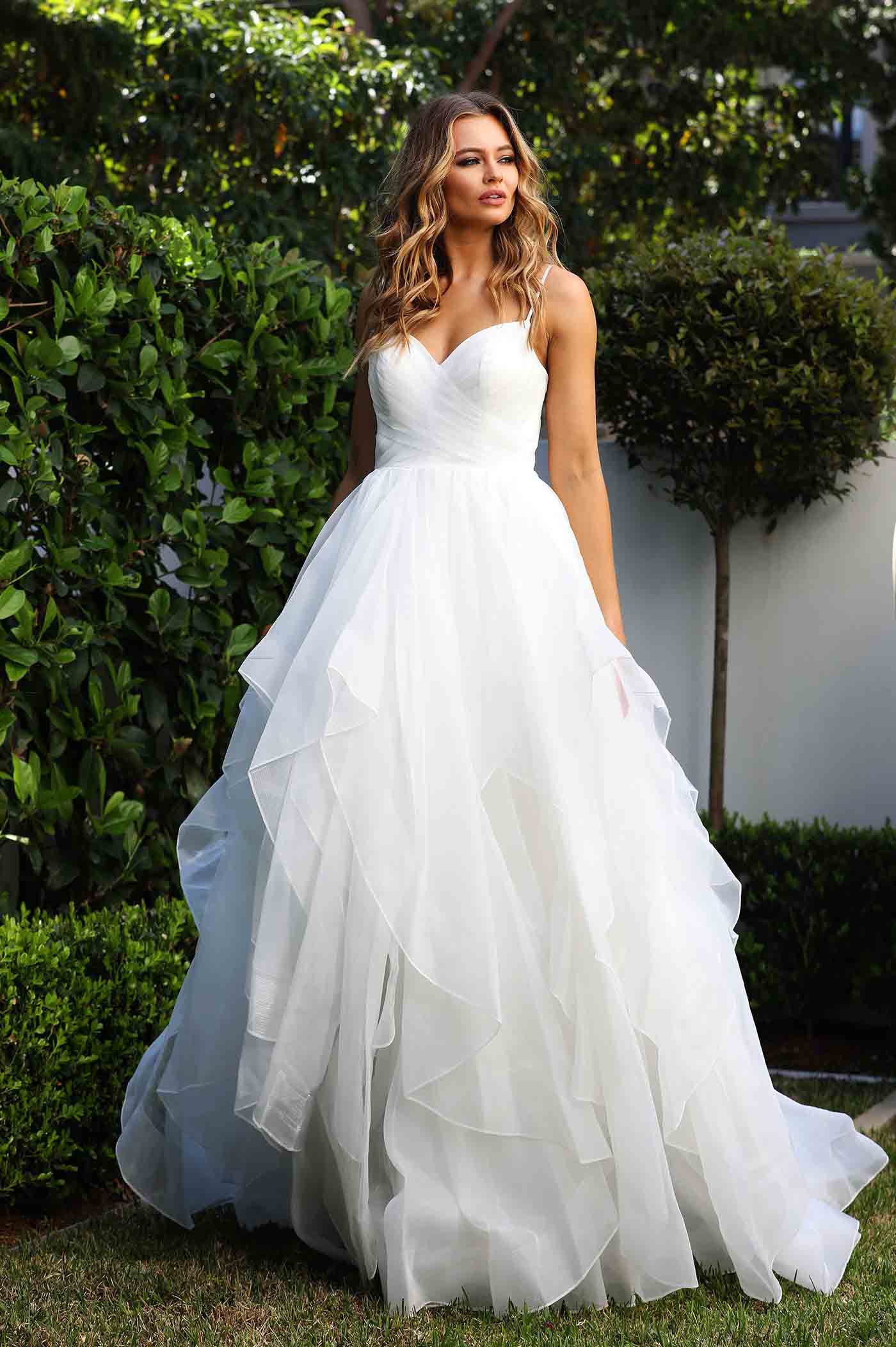 JA Hayley White Ruffle Ballgown – GlamEdge Dress & Gown